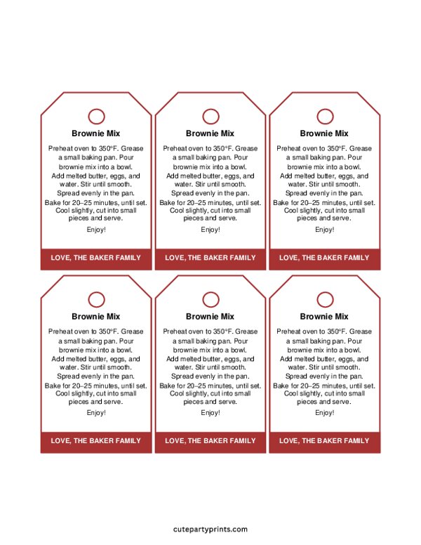 Free Printable Editable Baked Goods Favor Tags