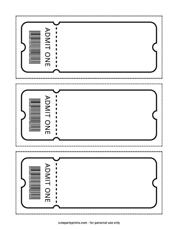 Free Printable Blank Ticket Design Template