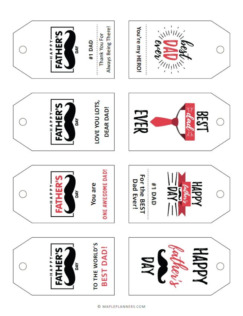 Free Printable Happy Fathers Day Gift Tags