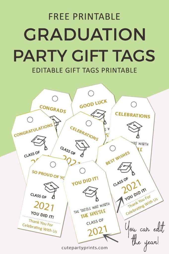 Free Printable Graduation Gift Tags